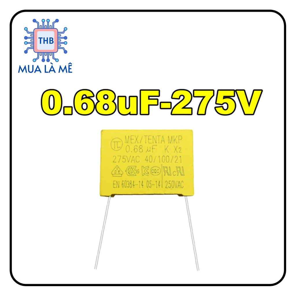 Tụ lọc nguồn 0.68UF - 275V 0.68UF 680NF 684K 17.5mm | Shopee Việt Nam
