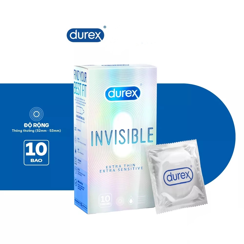 Bao cao su Durex Invisible (10 bao / hộp) | Shopee Việt Nam