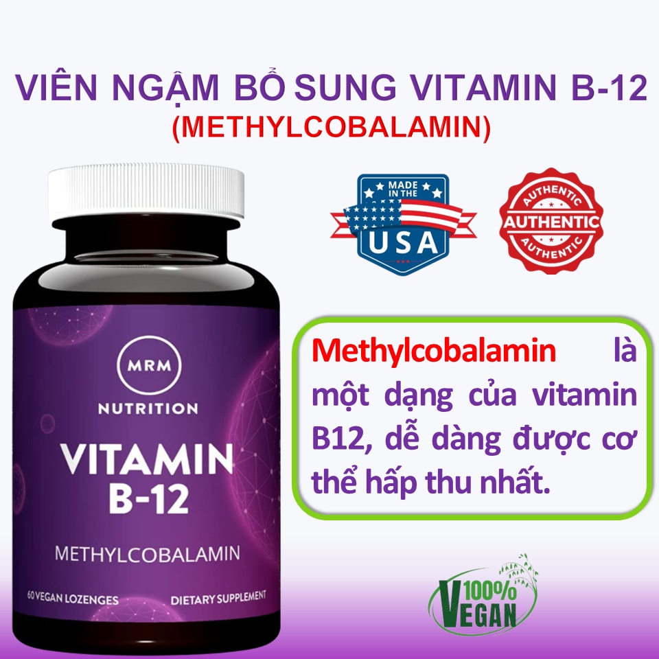 MRM Vegan Vitamin B12- Viên uống bổ sung 2000mcg Vitamin B12 | Shopee ...