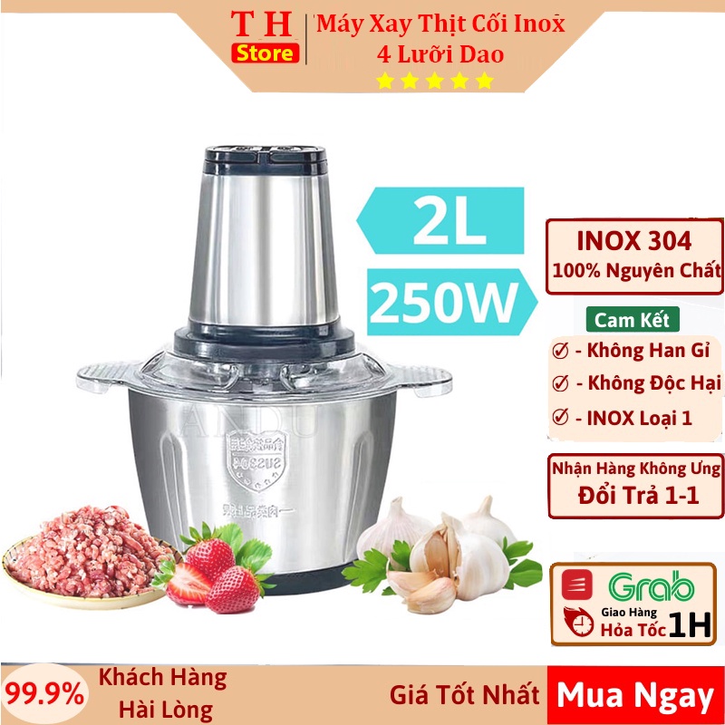 Máy Xay Thịt Đa Năng,Cối Xay Thịt Inox 4 Lưỡi Công Suất 250W Dung Tích ...