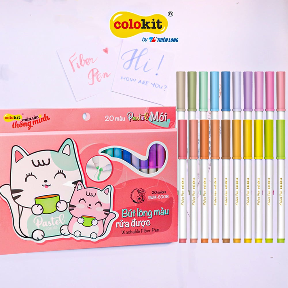 [Có Quà Tặng Kèm]Bút lông màu fiber pen bộ 20 màu 20 màu pastel 36 màu ...