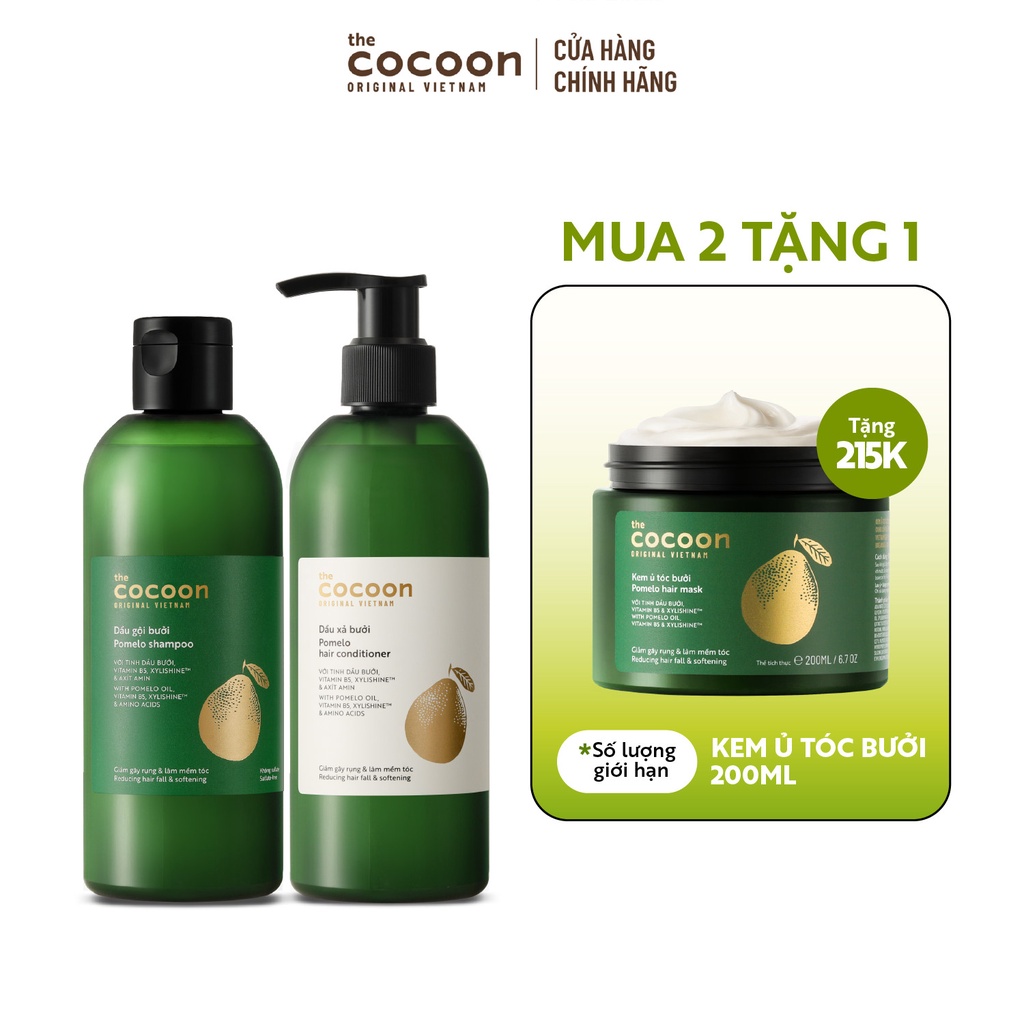 SPECIAL COMBO gội xả bưởi Cocoon tặng 1 Kem ủ tóc bưởi Cocoon giảm gãy ...