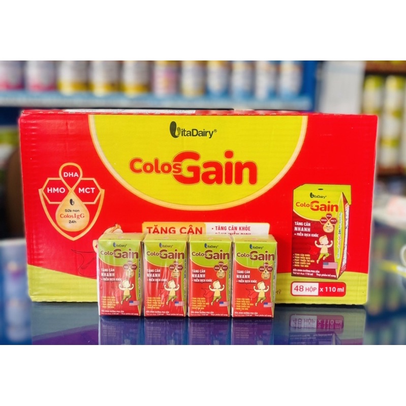 Thùng sữa bột pha sẵn Colos Gain 110ml (48 Hộp ) Date mới | Shopee Việt Nam