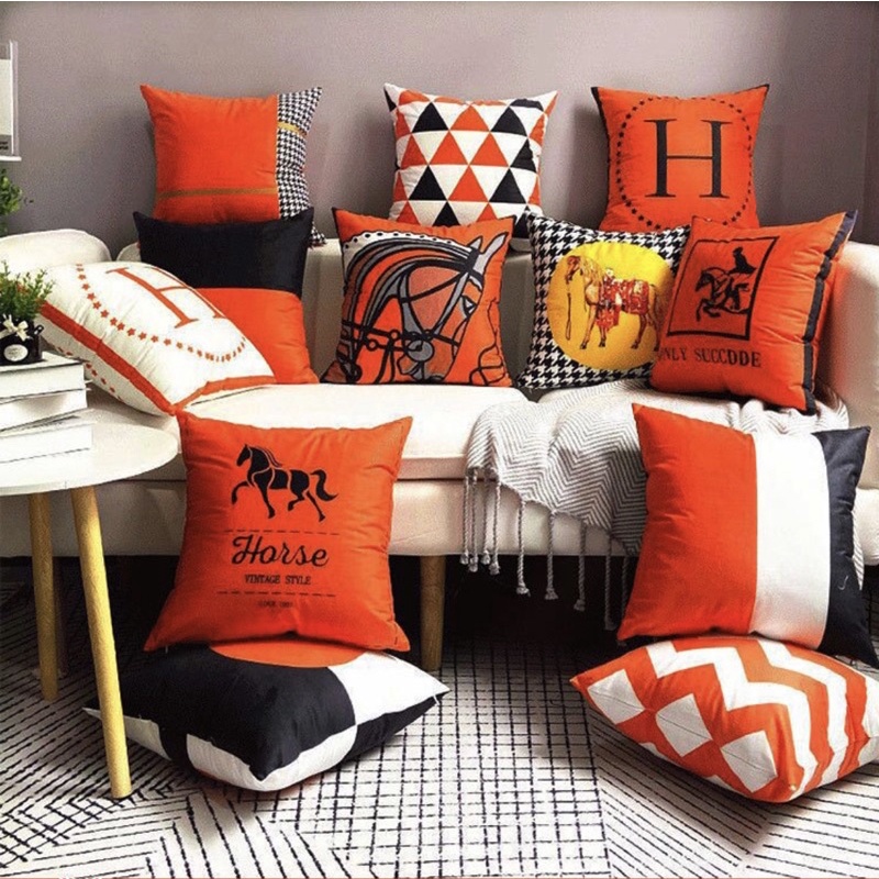 Gối tựa ghế sofa, ghế gỗ, gối vuông 2 mặt kèm ruột vải nhung đào cao ...