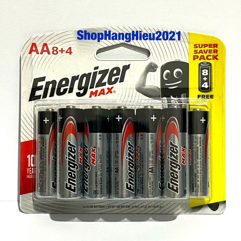 Pin AA / AAA Energizer Alkaline Cao Cấp Hàng Chính Hãng Vỉ 12 Viên Made ...
