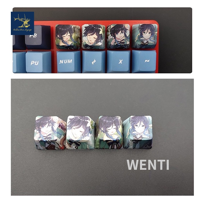 Keycap PBT In Hình Genshin Impact, Bộ 4 Nút Nhân Vật Genshin Impact ...