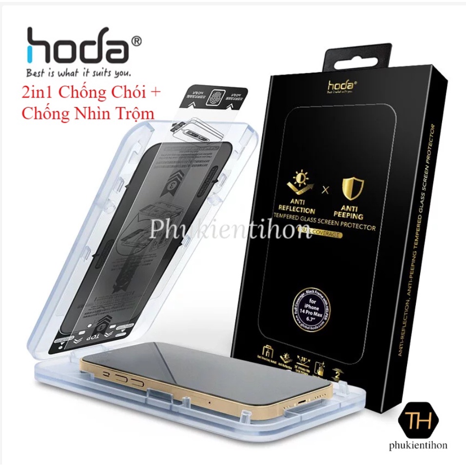 Dán cường lực HODA 2in1 Chống Chói + Chống Nhìn Trộm iPhone 14 Pro Max/ 14 Pro - Hàng chính hãng ...