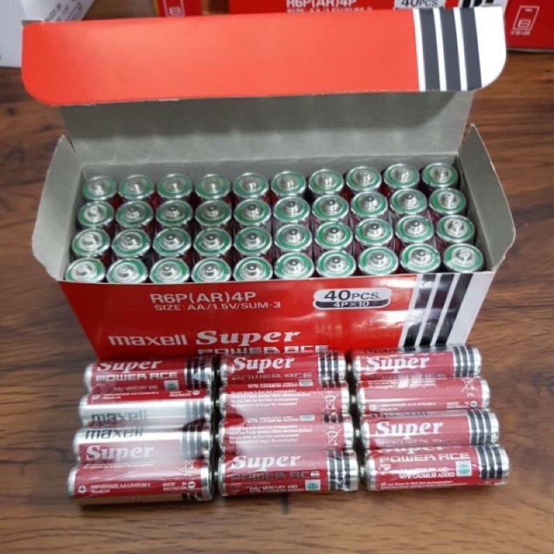 Hộp 40 viên pin Tiểu AA / 2A Maxell Super Power Ace R6P 1.5V Chất Lượng ...