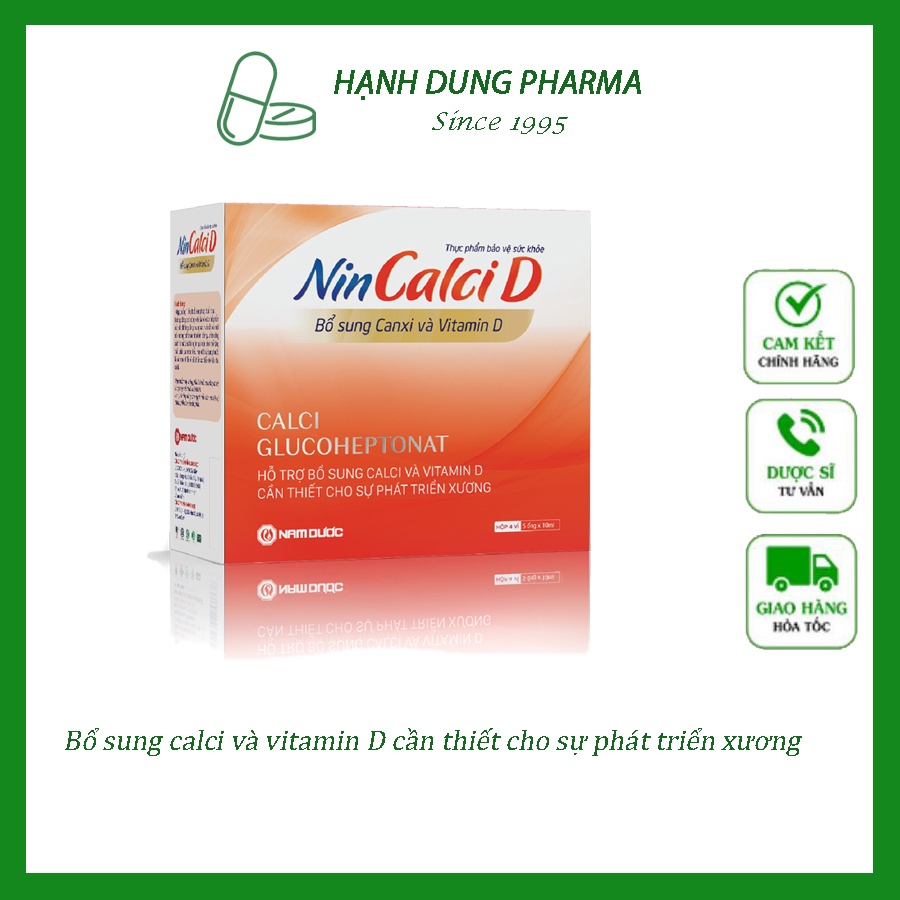 [Chính Hãng] Nin Calci D Nam Dược (H/20ống) - bổ sung calci và vitamin D cần thiết cho sự phát ...