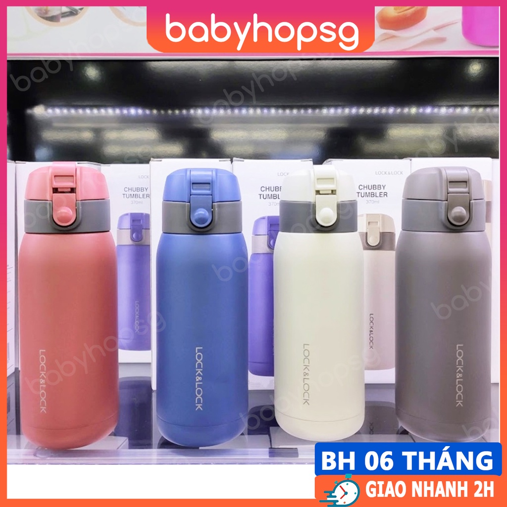 Bình giữ nhiệt LocknLock Chubby Vacuum Tumbler có dây treo 4 màu, dung tích 370ml LHC3233 ...
