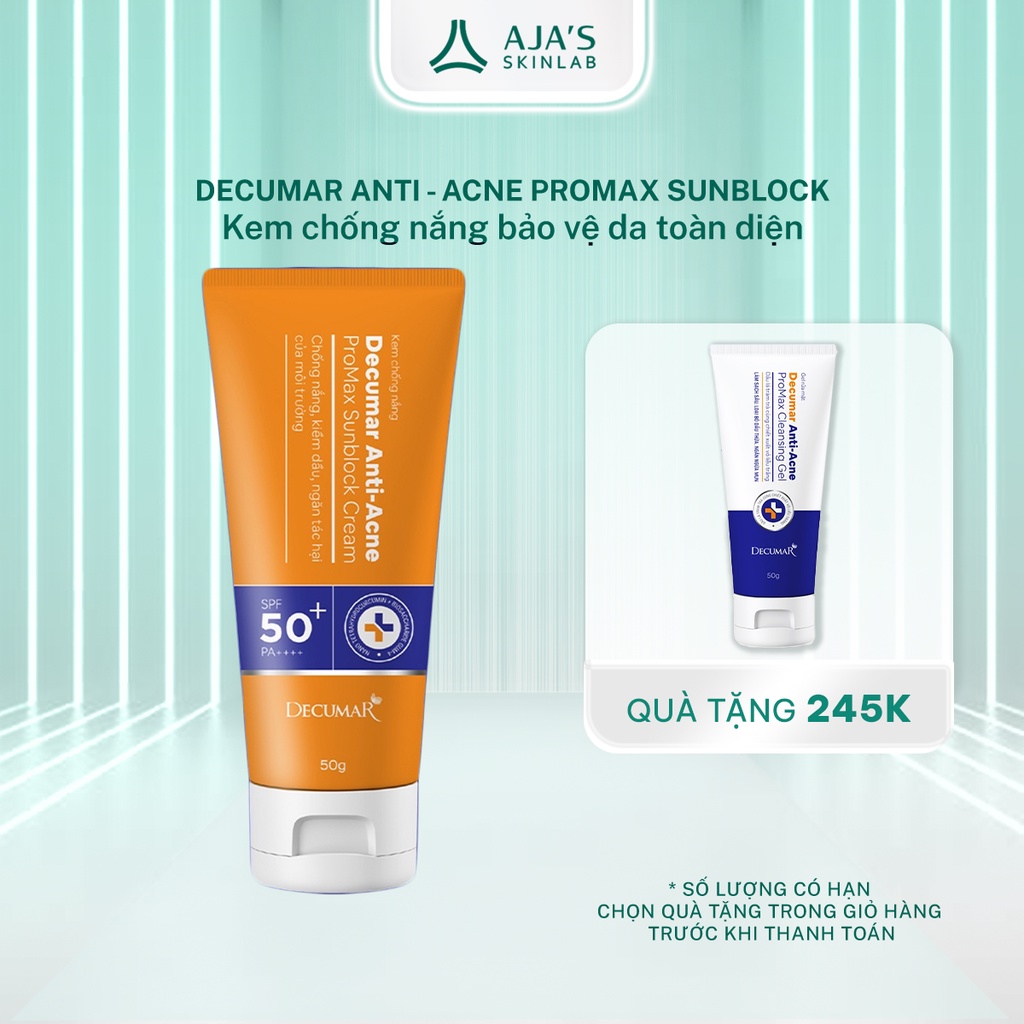 Kem chống nắng Decumar Anti-Acne Promax Sunblock SPF Cream SPF50+ - AJA ...