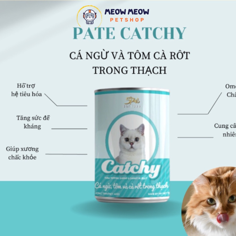 Pate cho mèo CATCHY | Lon 400gr | Pate dinh dưỡng cho mèo CATCHY. | Shopee Việt Nam