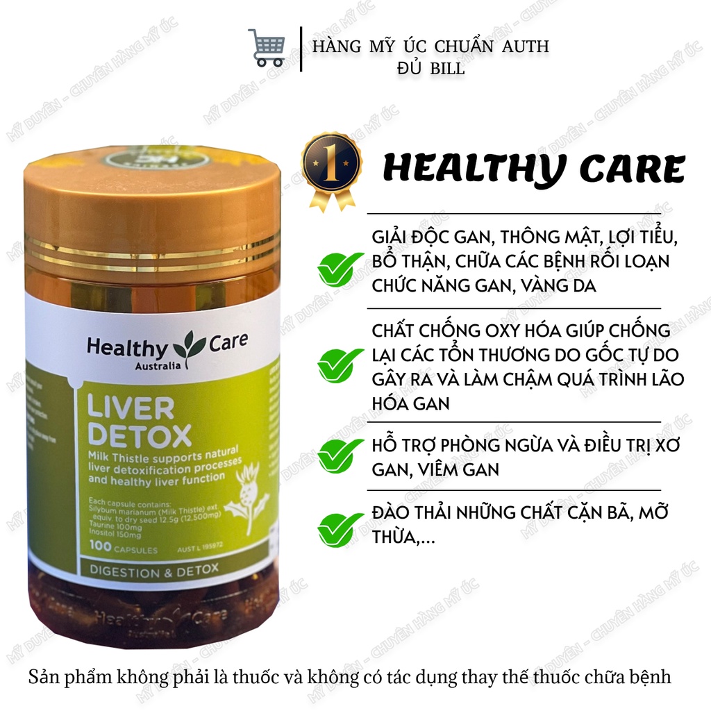 Viên uống giải độc gan Liver Detox Healthy Care 100 viên | Shopee Việt Nam