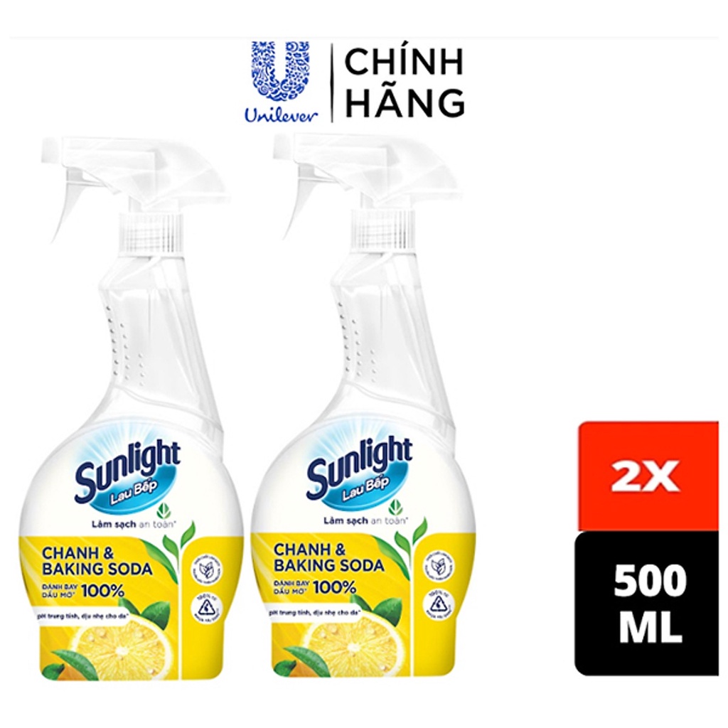 Nước lau bếp Sunlight Chanh & Baking soda|Phiên bản nâng cấp từ Cif ...
