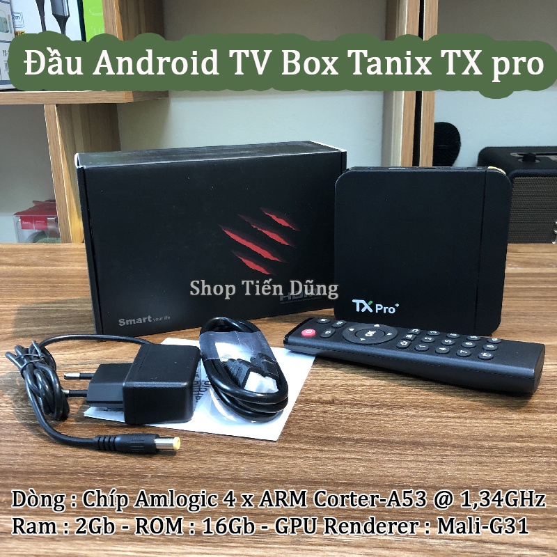 Đầu Android Tivi Box TX Pro 2023 chạy Android 10 CPU 4 x ARM Corter-A53 @ 1,34GHz, Ram 2GB, Rom ...