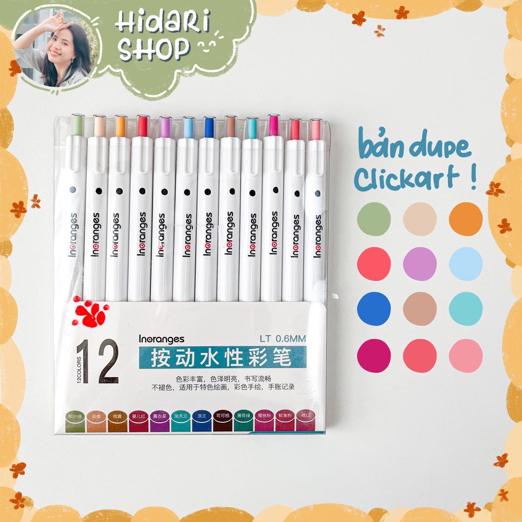 Bộ 12 Bút Inoranges Bản Dupe Zebra Click Art Knock sign pen - Hidari ...