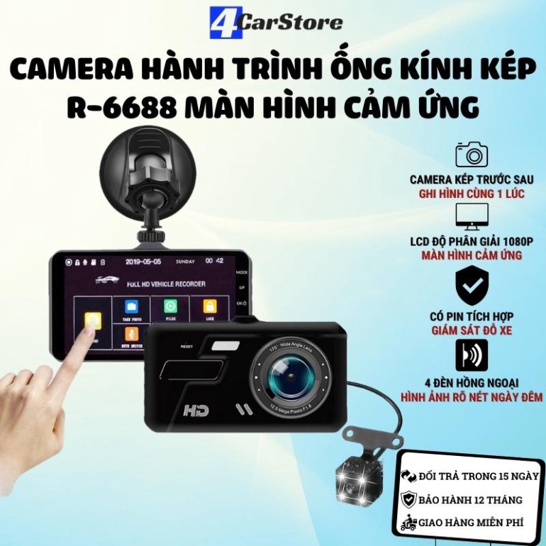 Camera hành trình ô tô trước sau Rundong Dual Lens HD 1080P | Tích hợp ...