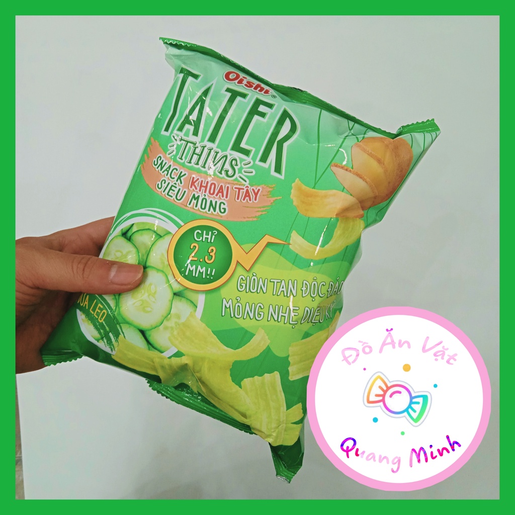 Bim bim Oishi Snack khoai tây siêu mỏng TATER thins vị dưa leo gói lớn ...