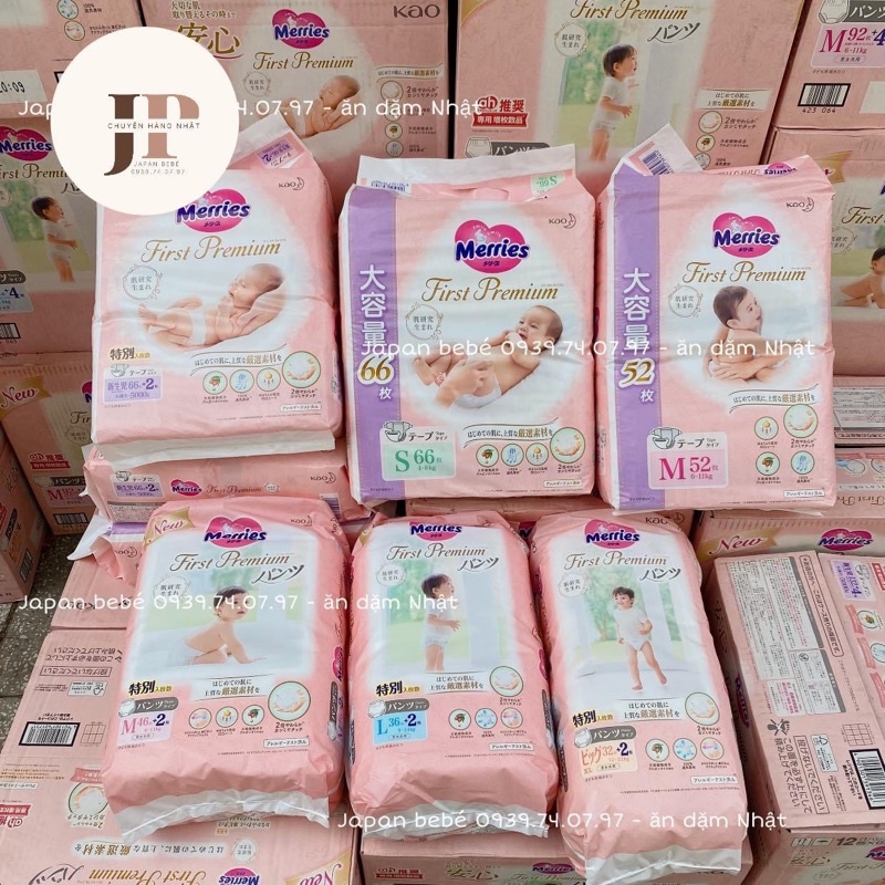 Bỉm tã quần CAO CẤP Merries Premium nội địa nhật ( NB66/S60/M48,L36 ...