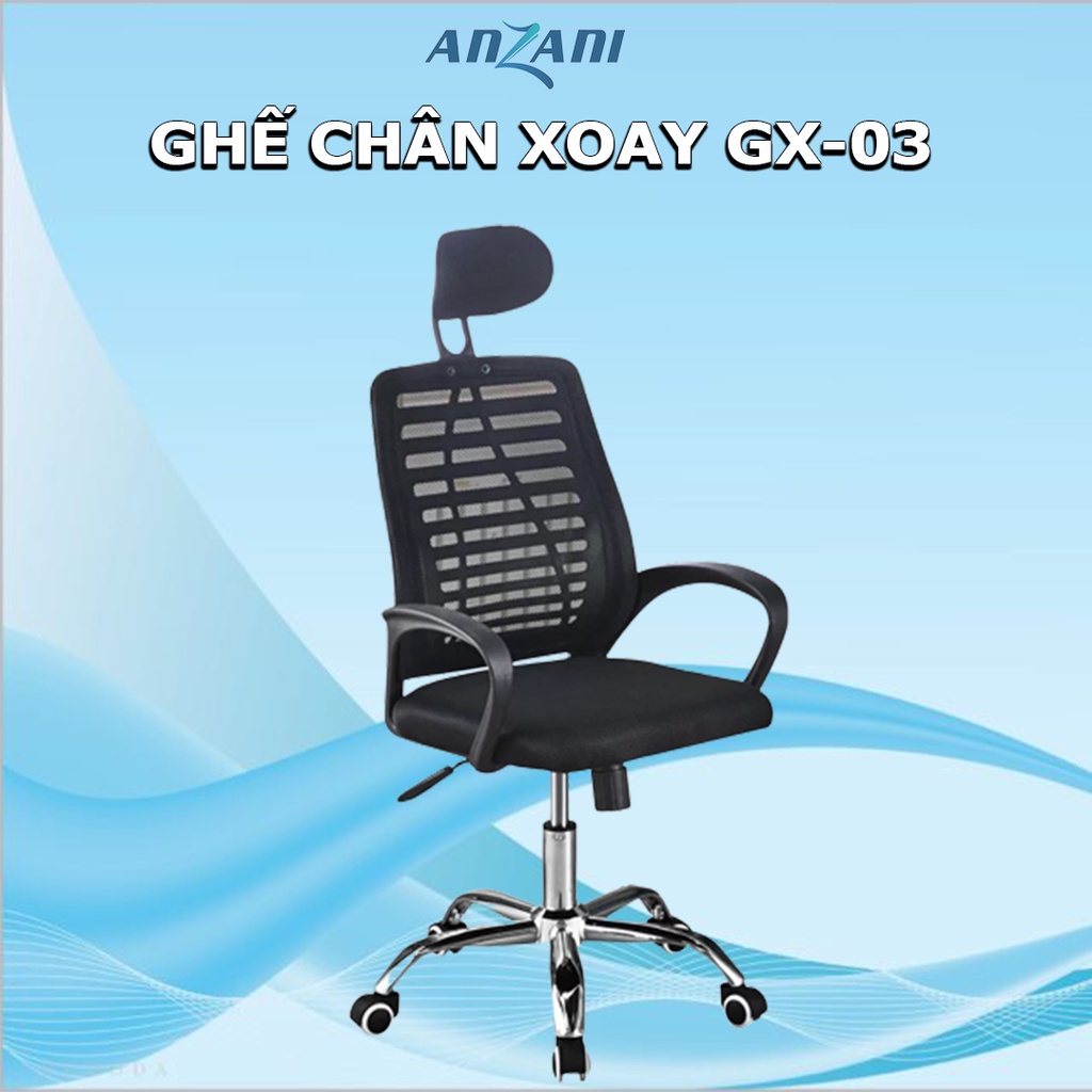 Ghế Xoay Văn Phòng Văn Lưới Gx 03 Có Tựa Đầu Nệm Lưng Cao Cấp Tiện Ích Shopee Việt Nam