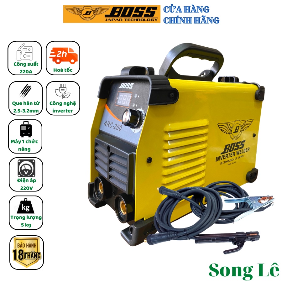 Máy hàn điện tử BOSS ARC 200 chính hãng chuyên que 2ly6 3ly2 chính hãng ...