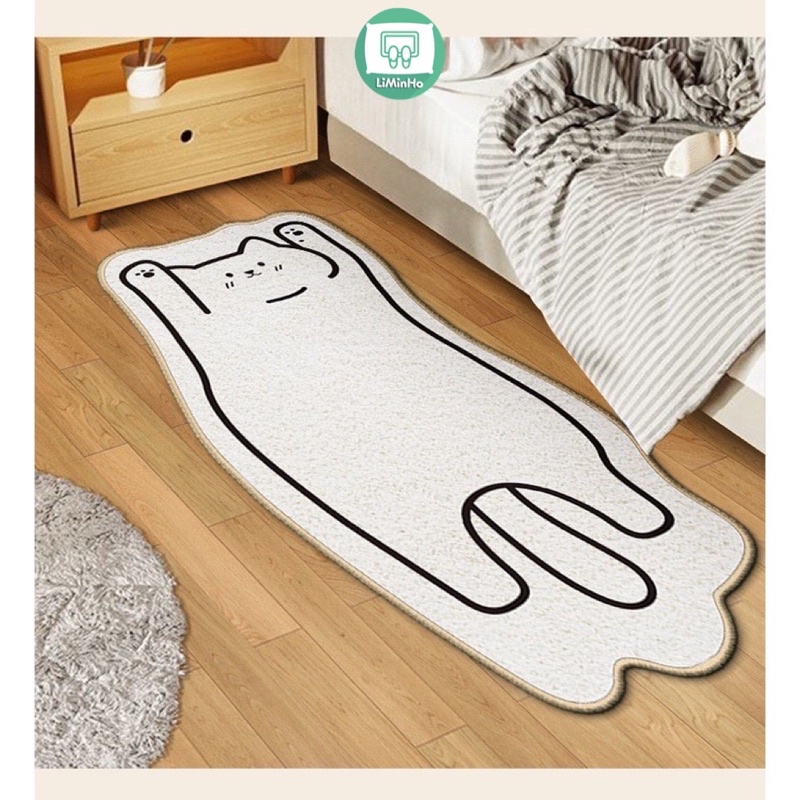Thảm chân giường mềm mịn hình mèo bay phong cách Châu Âu cỡ 50*120cm ...