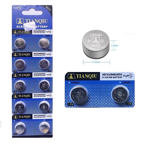 Pin LR44 AG13 TIANQIU thay máy tính Casio thay pin đồ chơi, đồng hồ ...