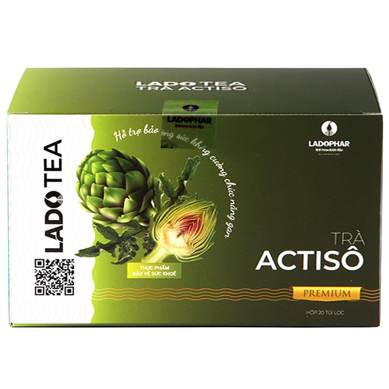 Trà Actisô Lado Tea hộp 20 túi lọc hỗ trợ bảo vệ gan, tăng cường chức ...