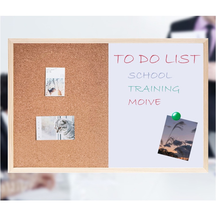 Bảng ghim gỗ bần, bảng viết bút lông nam châm giấy note ghim tài liệu ...