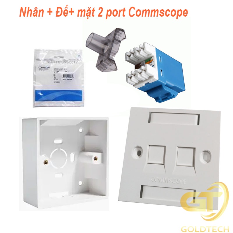 Bộ ổ cắm mạng Wallplate Gồm Nhân mạng Cat6 commscope, Mặt mạng outlet 1 ...