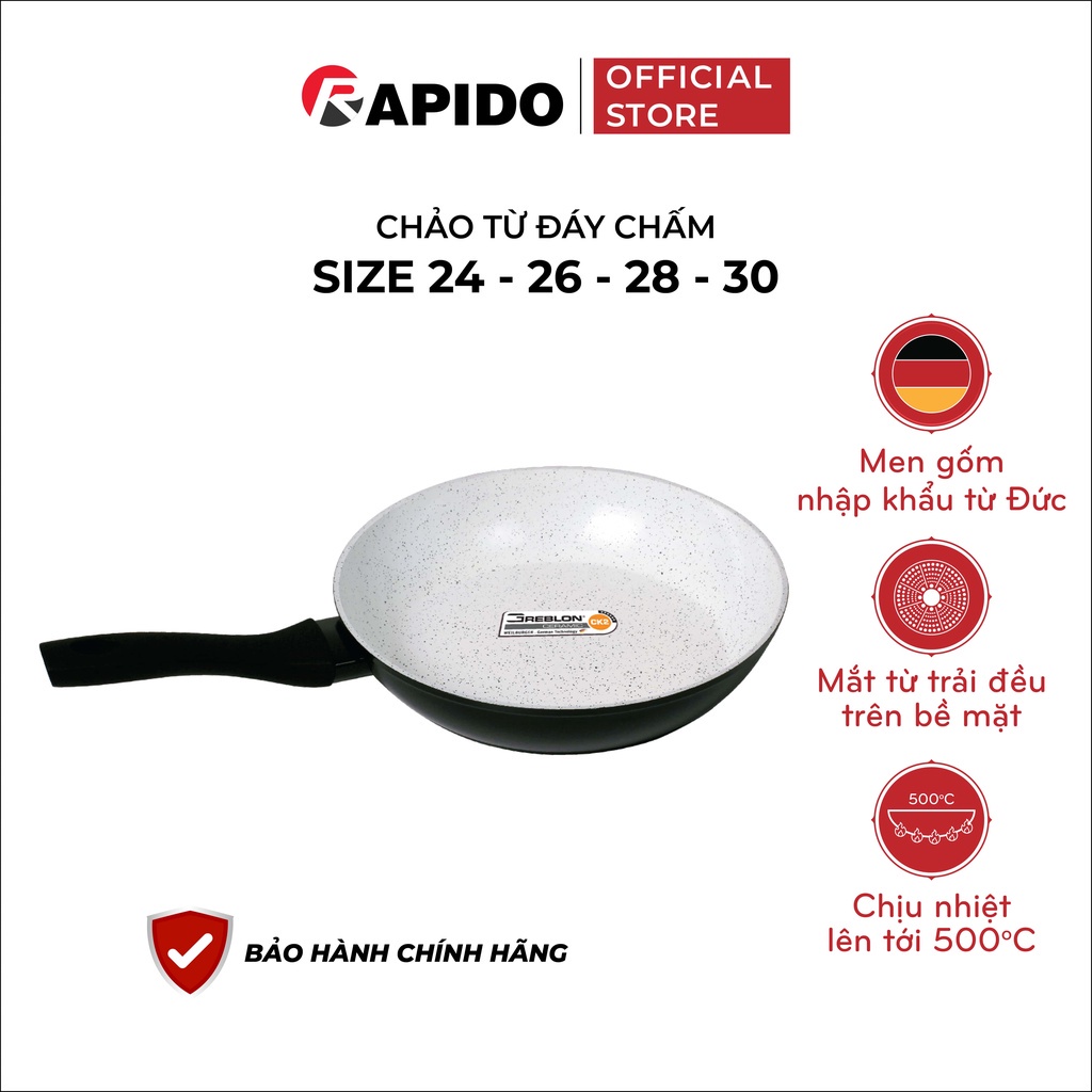 Chảo Từ Chống Dính Rapido - 24-26-28-30cm - Dùng Cho Bếp Từ,Gas,Hồng Ngoại - Hàng Chính Hãng ...