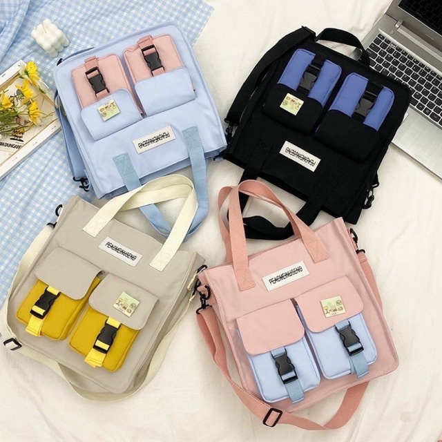 TÚI TOTE ĐEO 2 kiểu phối màu PEACA thời trang - TT14 | Shopee Việt Nam