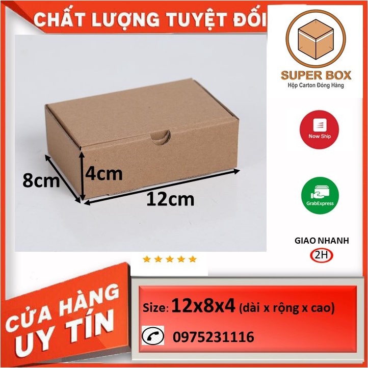 12x8x4(cm) Combo 20 Hộp Carton nắp gài đóng gói hàng | Shopee Việt Nam