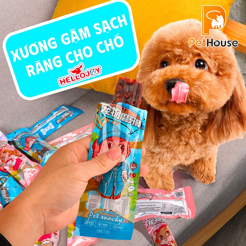 Xương gặm sạch răng vị bò và gà phô mai cho chó Hello Joy (11cm/cây ...