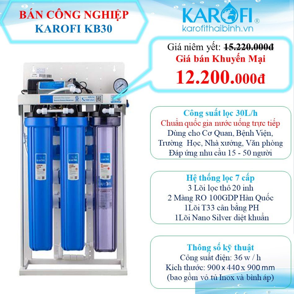 MÁY LỌC NƯỚC BÁN CÔNG NGHIỆP KAROFI 30L/H | Shopee Việt Nam