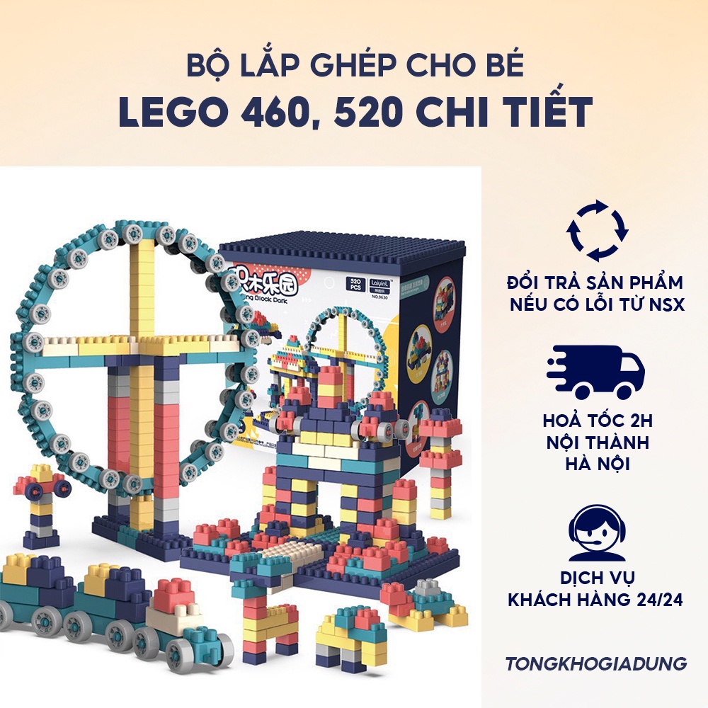 Bộ lắp ghép thông minh cho bé Lego 460 Chi Tiết, Lego 520 chi tiết [Đồ ...
