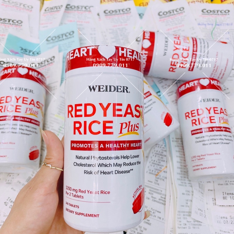 240 viên uống Red Yeats Rice Plus Weider Mỹ giảm cholesterol mỡ máu bổ ...