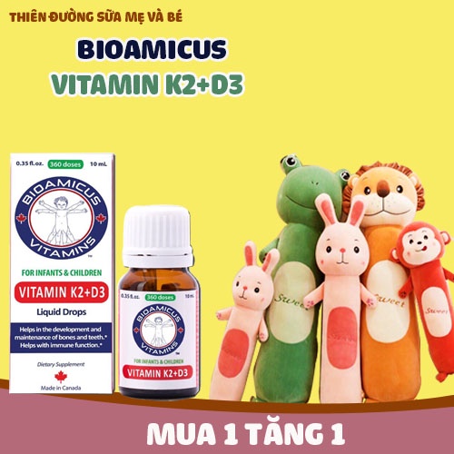 Bioamicus Vitamin D3K2 MK7 giúp bé tăng chiều cao tối đa hộp 10ml ...