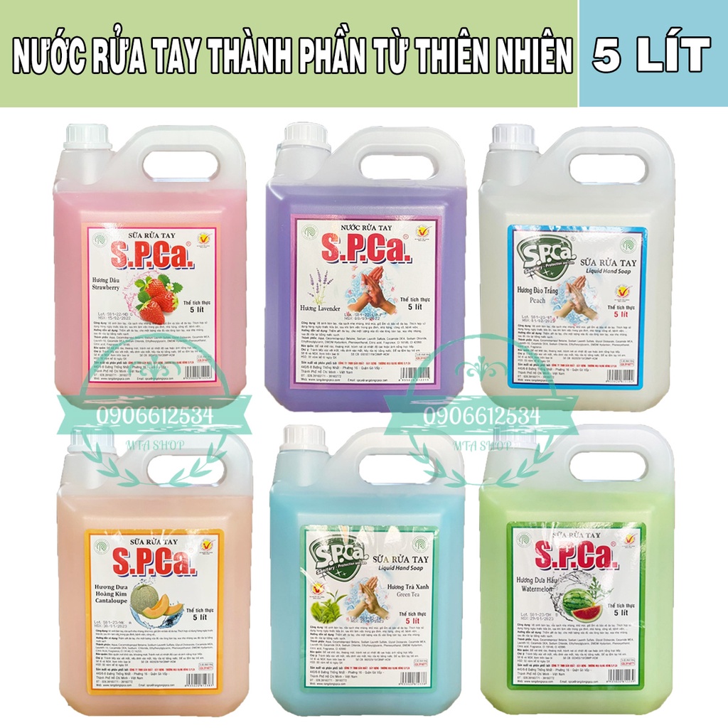 Nước rửa tay SPCa 5 lít dưỡng ẩm, bảo vệ da tay - tùy chọn hương | Shopee Việt Nam