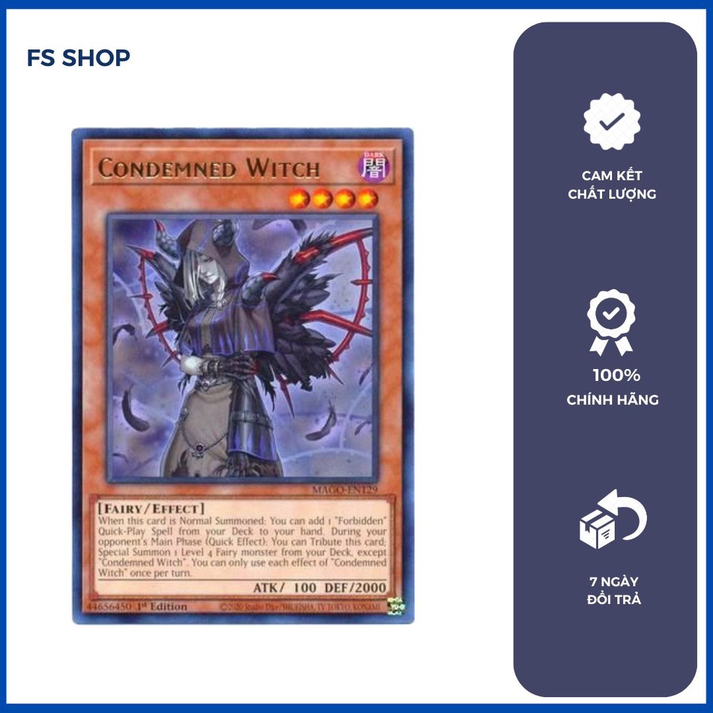 Thẻ bài Yugioh chính hãng Condemned Witch (Rare) | Shopee Việt Nam