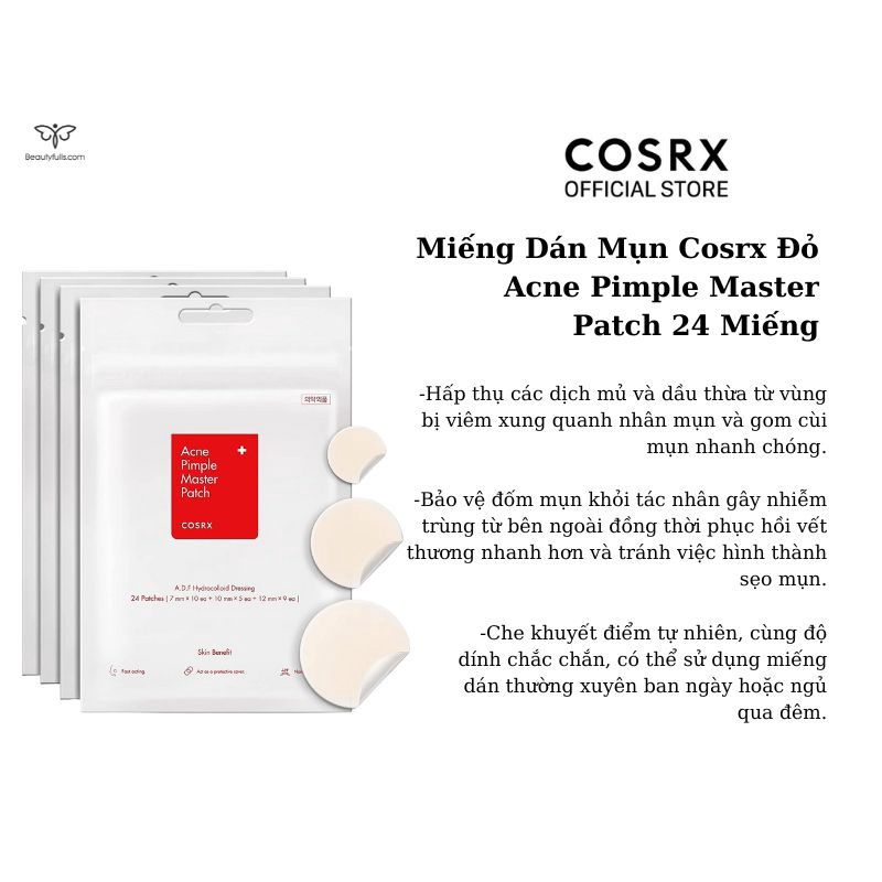 Miếng dán mụn Cosrx - Bom Beauty VN phân phối chính hãng(04/2026) | Shopee Việt Nam