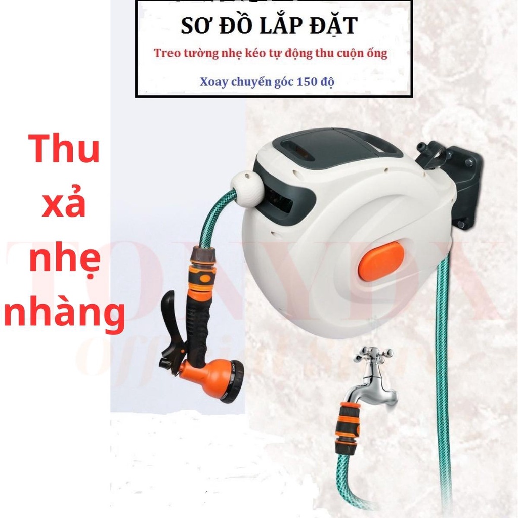 Vòi tưới cây, vòi rửa xe Liongking Tonydx dài 10 đến 20 mét, rulo cuộn ...