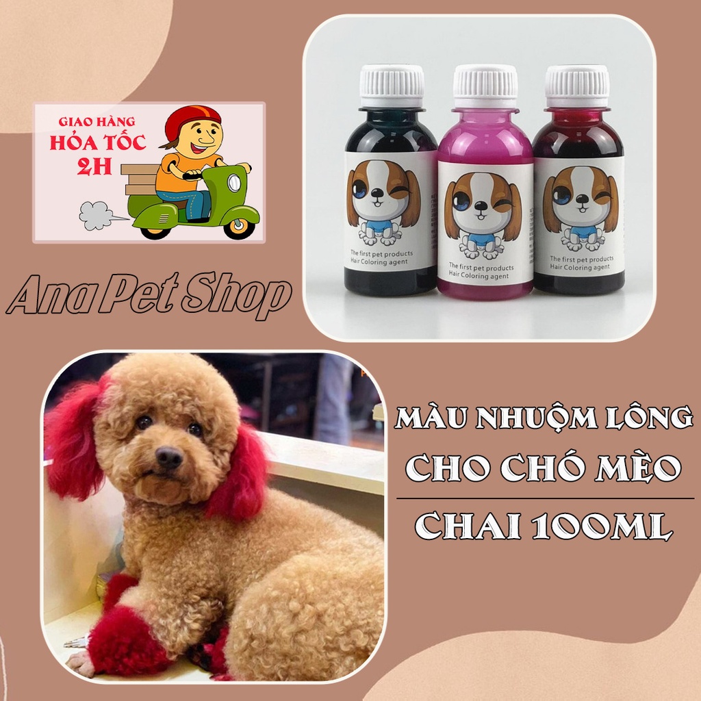 Màu nhuộm lông cho chó mèo thơm dịu an toàn cho lông và da - chai 100ml ...