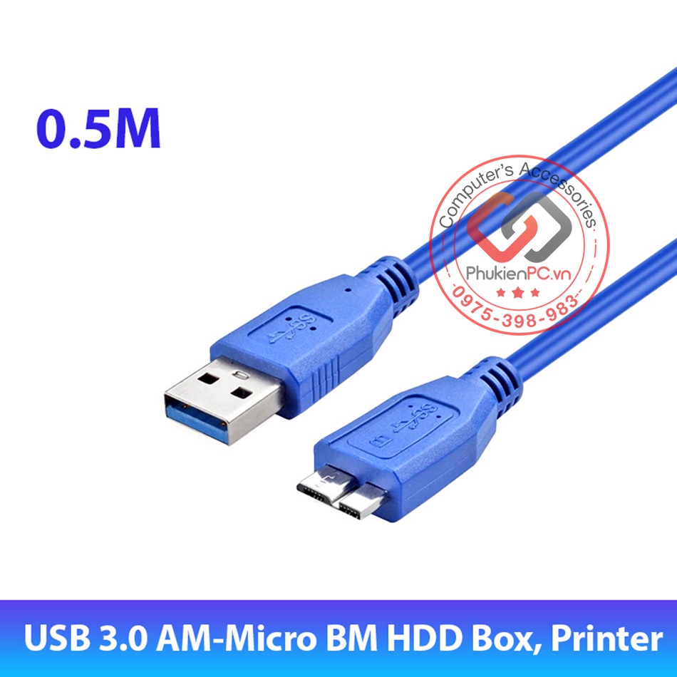 Cáp USB 3.0 AM to Micro BM 50cm kết nối máy tính công nghiệp Laptop ra ...