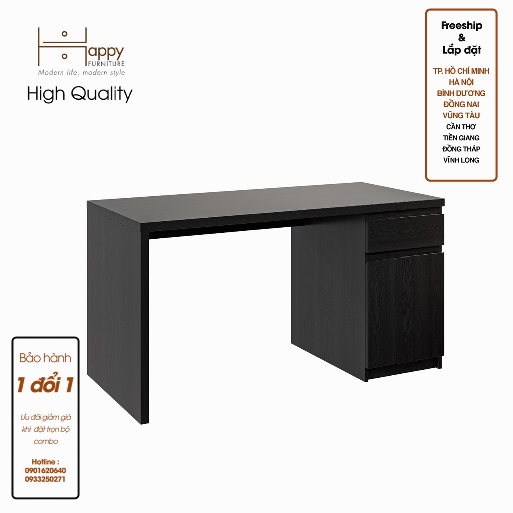HAPPY FURNITURE , Bàn làm việc 2 ngăn đựng đồ -DOOBIE , BAN_002 , 140cm ...