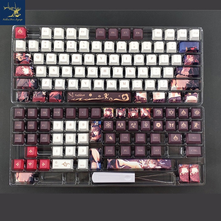 Bộ Keycap Hutao Genshin Impact, Chất Liệu PBT Cao Cấp, Bộ Nút Trang Trí ...
