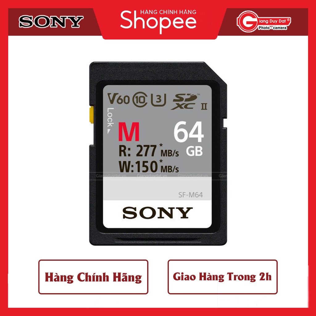 Thẻ nhớ SD Sony 64GB 277MB/s - Chính hãng Sony VN | Shopee Việt Nam