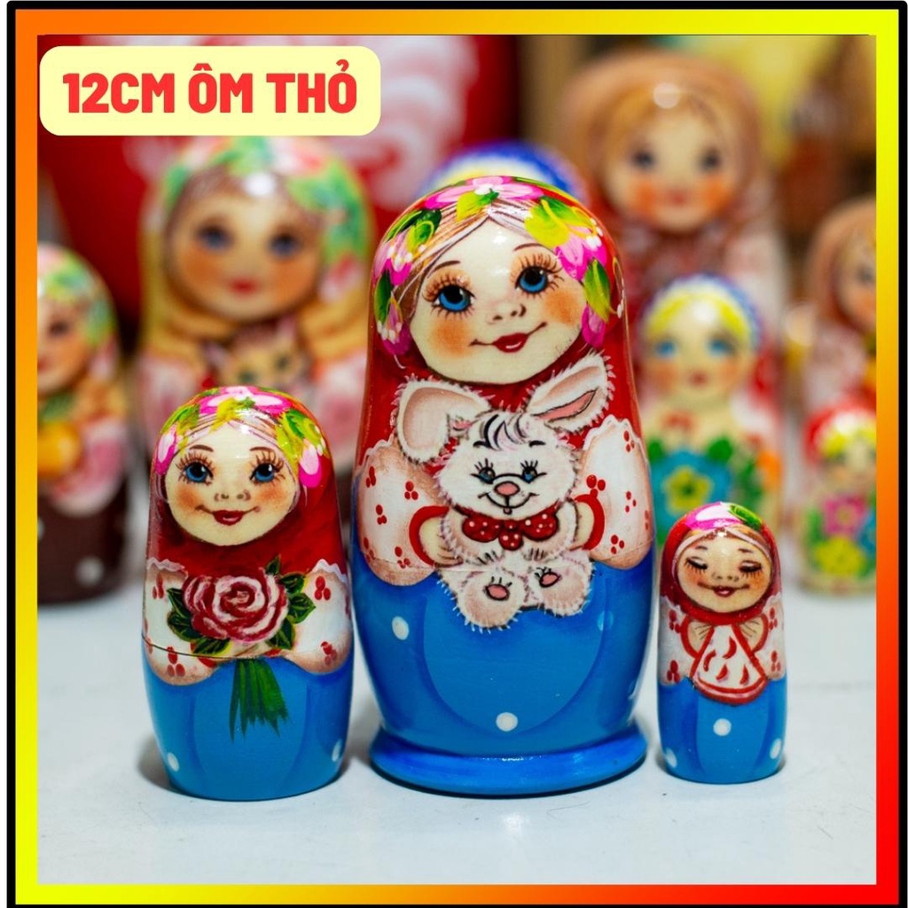 (CỰC DỄ THƯƠNG) CÁC BỘ BÚP BÊ NGA MATRYOSHKA 3 LỚP QUÀ LƯU NIỆM NGA ...