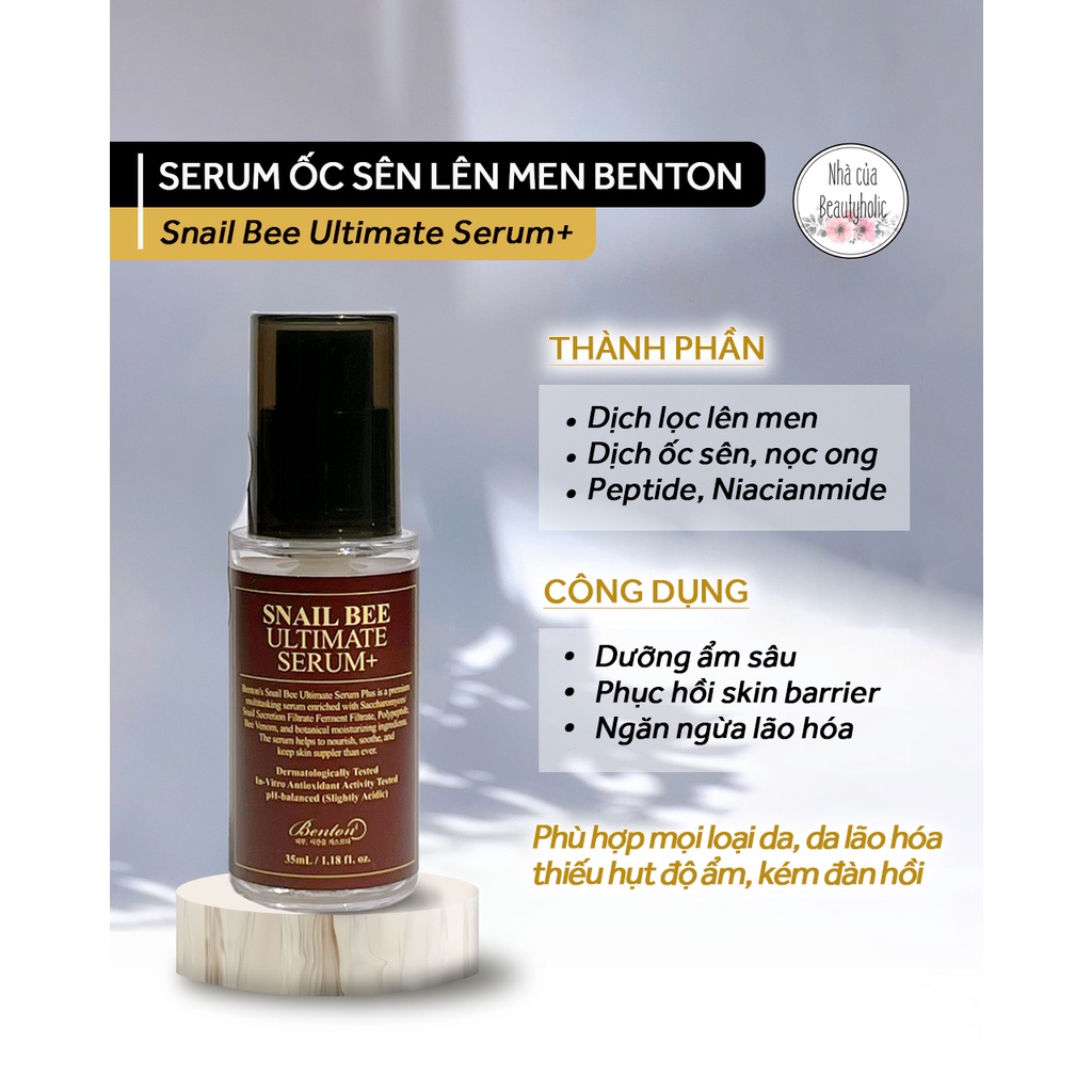 Tinh chất ốc sên lên men BENTON SNAIL BEE ULTIMATE SERUM | Shopee Việt Nam