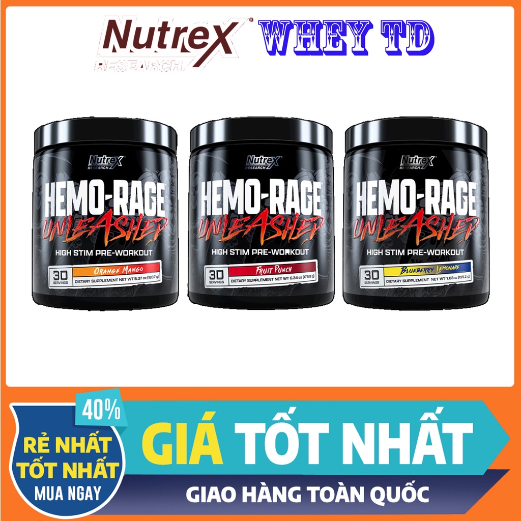 Hemo Rage Pre Workout 30 Servings Nutrex - Tăng sức mạnh tỉnh táo tăng ...